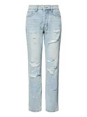 CASEY JEAN BY JEAN VINTAGE Washed Straight-leg Denim Jeans - Washed Blue