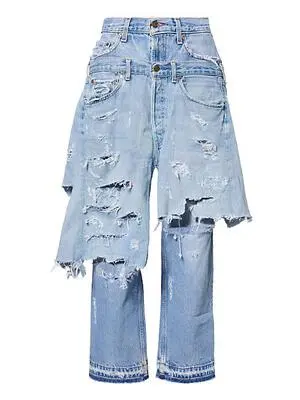 CASEY JEAN BY JEAN VINTAGE Overlay Straight-leg Denim Jeans - Vintage Blue