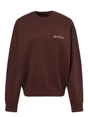 RU & ROCKA Logo-embroidered Knitted Jumper - Brown