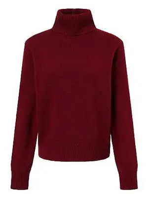 ANINE BING Idra Wool And Cashmere Turtleneck Jumper - Cabernet