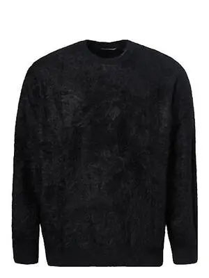 Soft Goat Brushed-knit Crewneck Cashmere Jumper - Black