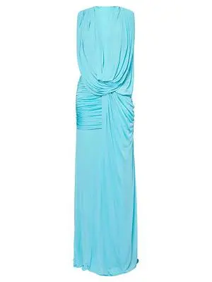 Christopher Esber Ripple Drape Jersey Maxi Dress Cyan