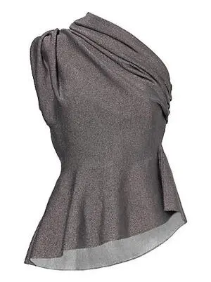 Khaite Aimee One-shoulder Knitted Top - Gunmetal