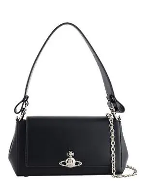 VIVIENNE WESTWOOD Hazel Medium Leather Shoulder Bag - Black