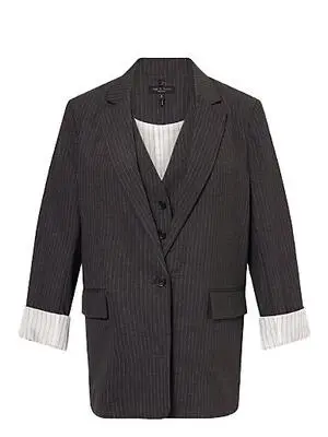 Rag & Bone Jennifer Striped Stretch-wool Blend Blazer - Gresp