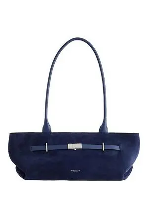 DEMELLIER The New York Suede Shoulder Bag - Mn.blue/mn.blue
