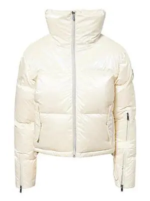 MY SUNDAY SKI Cropped Bomber Ski Jacket - Snow Sparkle White