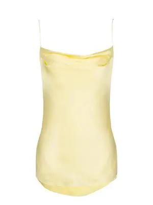 Balmain Silk Satin Top - Yellow