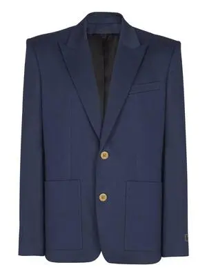 Balmain Tailored Cotton Twill Jacket - Navy