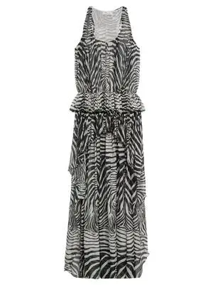 Blumarine Zebra-print Asymmetric Dress - White