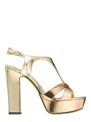 JIMMY CHOO 120mm Kesia Platform Heeled Sandals - Gold
