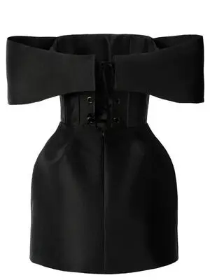ARAFTU Off-shoulder Corset Mini Dress - Black