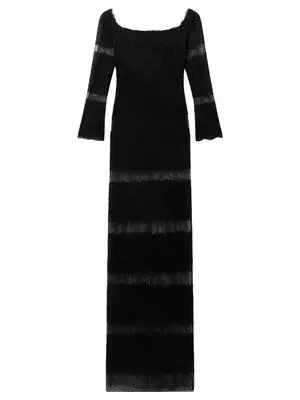 Blumarine Off-the-shoulder Lace Maxi Dress - Black