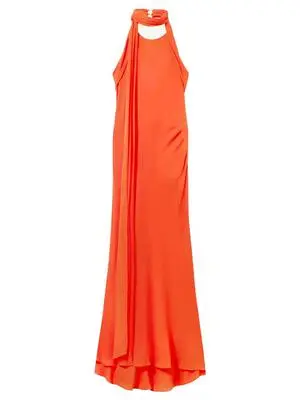 Blumarine Halterneck Maxi Dress - Orange