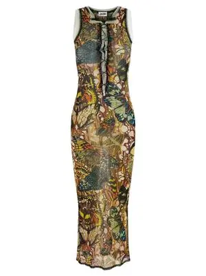 Jean Paul Gaultier Butterfly-print Midi Dress - Yellow