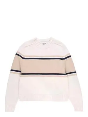 TWP Striped Crew-neck Sweater - Neutrals