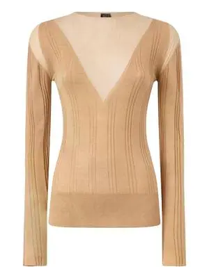 Pinko Ribbed Knit Top - Neutrals