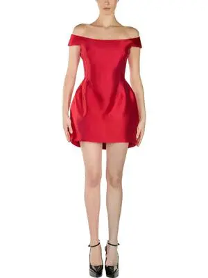 ARAFTU Off-shoulder Mini Dress - Red