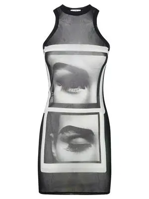 Jean Paul Gaultier Face-print Mini Dress - Black