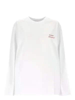 Giada Benincasa Embroidered Long-sleeved T-shirt - White