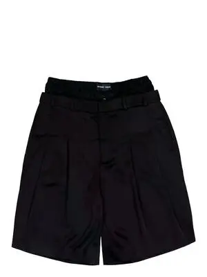 MARINE SERRE Waisted-detail Draped Shorts - Black