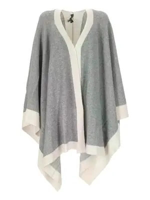 Lorena Antoniazzi V-neck Colourblock Cape - Grey
