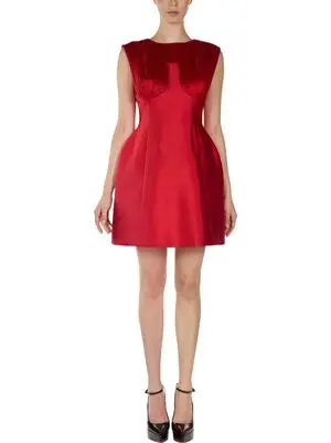 ARAFTU Crew Neck Mini Dress - Red