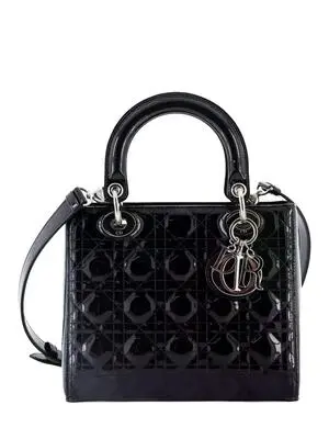 Dior Lady Medium Satchel Cannage Quilt - Black