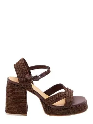 CastaÑer Platform Block Heel Sandals - Brown