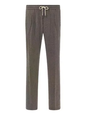 Boggi Milano City Drawstring Trousers - Brown
