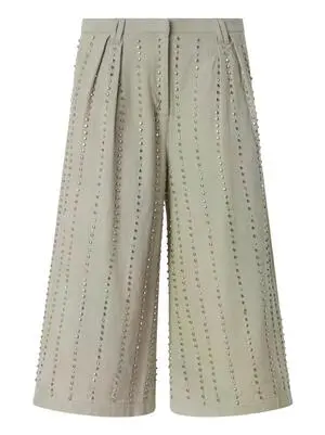 Pinko Embellished Cropped Trousers - Grey