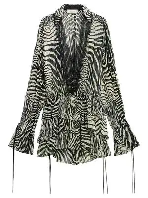 Blumarine Zebra-print Mini Dress - Black
