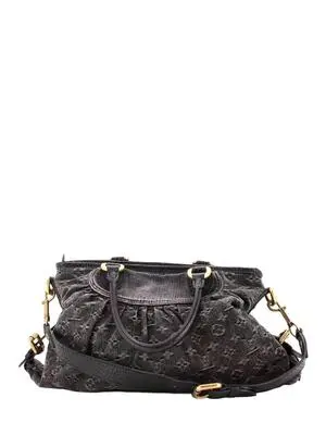 LOUIS VUITTON Neo Cabby Handbag Denim Gm Satchel - Black