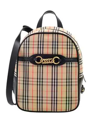Burberry Link 1983 Knight Check Canvas Medium Backpack - Brown