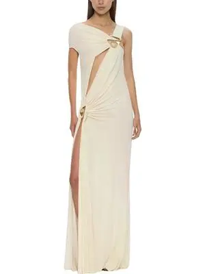 Christopher Esber Veer Spiral Crystal Draped Maxi Dress - Neutrals