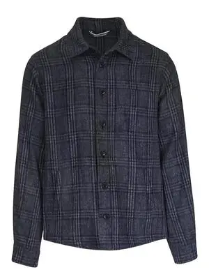 Fedeli Checked-pattern Shirt Jacket - Grey