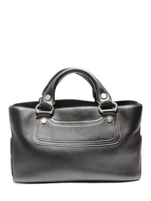 Celine 2000s Boogie Leather Tote Bag - Black