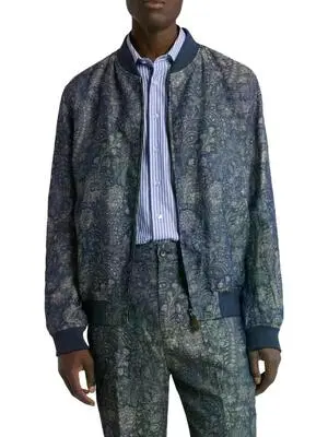 Etro Jacquard Paisley Bomber Jacket - Blue