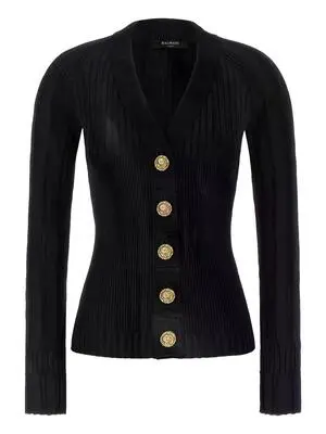 Balmain Button-up Cardigan - Black