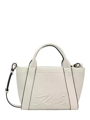 Karl Lagerfeld Embossed Logo Tote - White