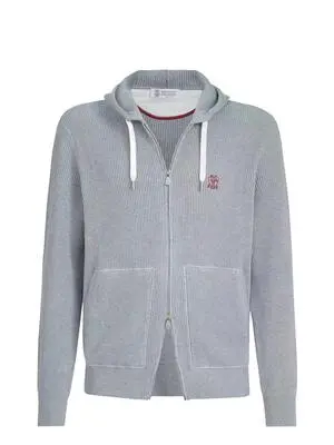 Brunello Cucinelli Cotton Zip-up Hoodie - Grey