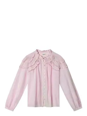 MARANT ETOILE Christa Ruffled Top - Pink