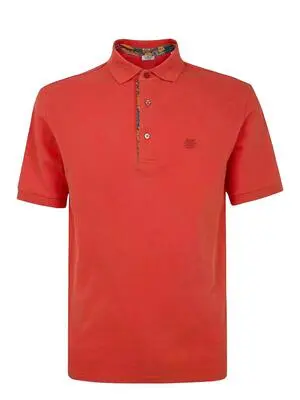 Etro Logo-detail Short-sleeve Polo Shirt - Red