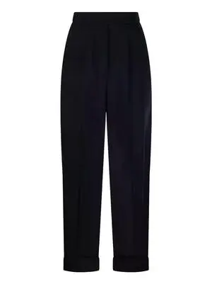 Max Mara Cuffed Pleated Trousers - Black