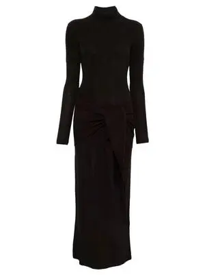 Federica Tosi Roll-neck Maxi Dress - Black
