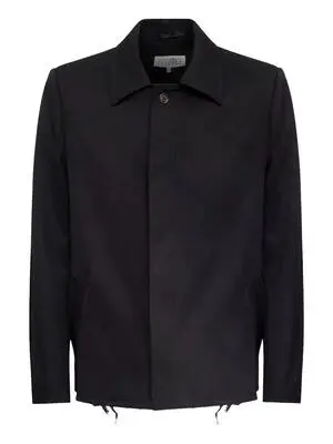 MAISON MARGIELA Frayed-hem Shirt Jacket - Black