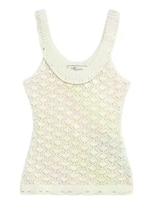 Blumarine Lace-stitch Knit Top - White
