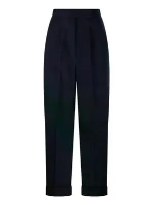 Max Mara Cuffed Pleated Trousers - Blue
