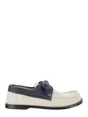 Loewe Two-tone Boat Shoes - White