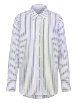 SAMSOE SAMSOE Striped Button-down Shirt - White